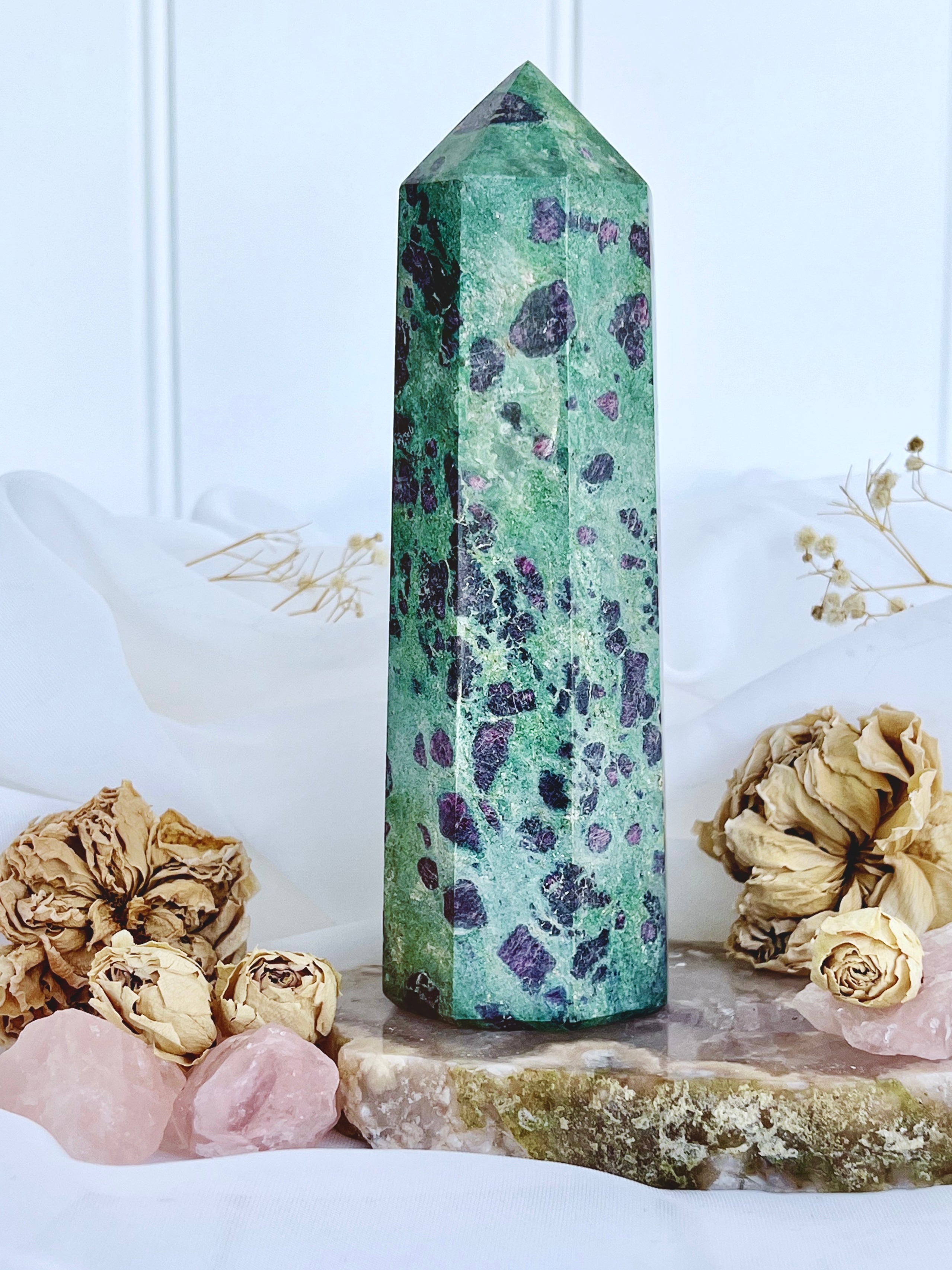 Large Ruby In Fuchsite Tower 4678 – Crystal Blvd